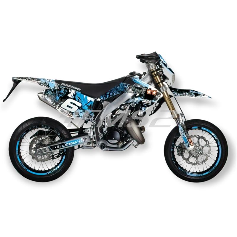 Kit adesivi carena stage6 di colore blu e nero per Hm 50 prodotte dal ...